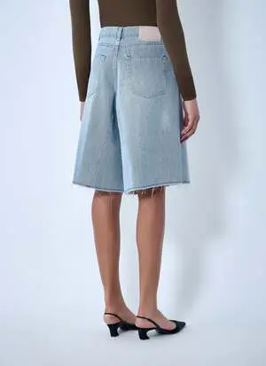 Our Legacy Midi Denim Shorts With Raw Hem