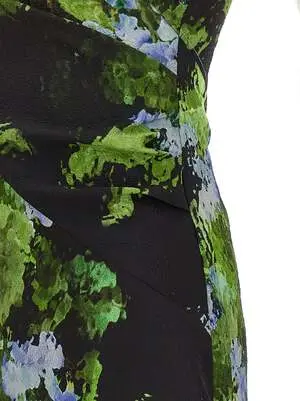 Victoria Beckham Floral Print Mini Dress With Cape Sleeves - Multicolor
