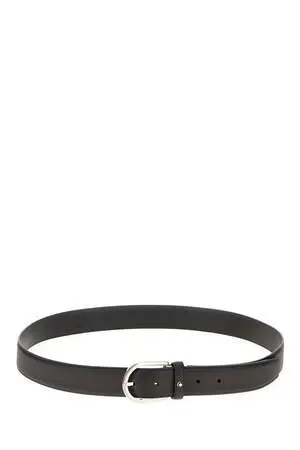 Montblanc MONTBLANC Leather Belt With Silver Tone Buckle Multicolor