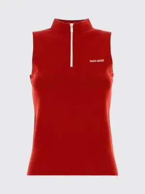 Miu Miu Sleeveless Zip-up Sweater