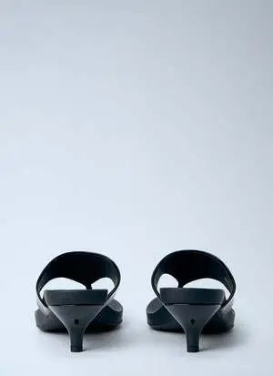Prada Patent Leather Kitten Heel Thong Sandals