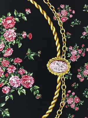 Dolce & Gabbana Mazzolini Di Rose' Scarf - Black