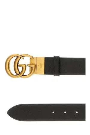 Gucci Gg Marmont Leather Belt With Gold Tone Buckle - Multicolor