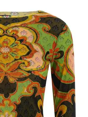 Etro Patterned Double-layer Mesh Sweater - Multicolor
