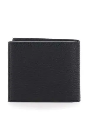 Givenchy Bi-fold Wallet With Logo Lettering On The Front In Black Pebbled Leather For - Multicolor