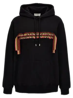 LANVIN Curblace Embroidered Cotton Hoodie - Black
