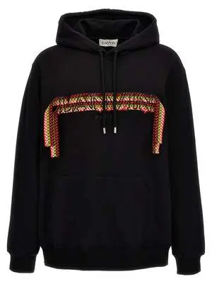 LANVIN Curblace Embroidered Cotton Hoodie - Black