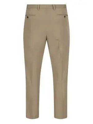 Prada Pleated Cotton Trousers With Charm