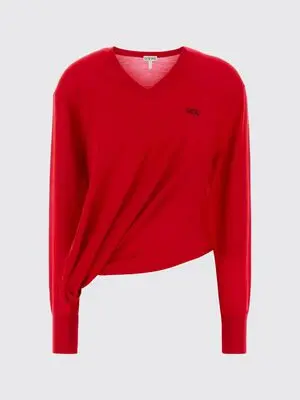 Loewe V-neck Wool Blend Sweater - Red