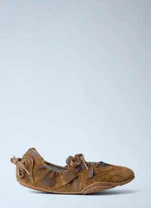 Acne Studios Suede Lace-up Flats - Brown