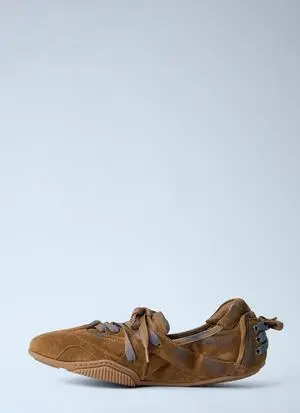 Acne Studios Suede Lace-up Flats - Brown