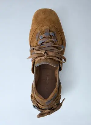 Acne Studios Suede Lace-up Flats - Brown