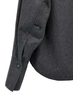Attico Eliza Wool Blend Shirt - Gray