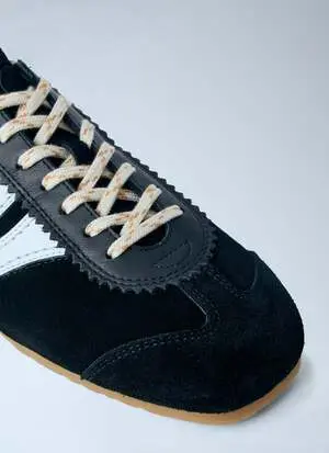 Dries Van Noten Suede Paneled Lace-up Trainers - Black