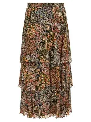 Valentino Garavani Après L'hiver Floral Print Midi Skirt - Multicolor