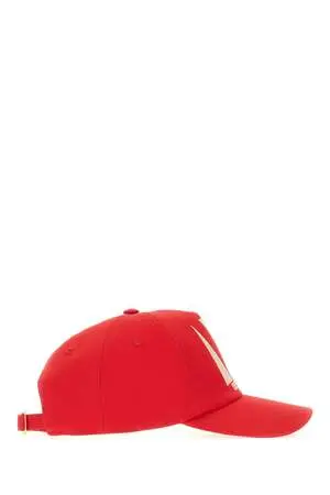 Valentino Garavani Red Baseball Cap With Logo - Multicolor