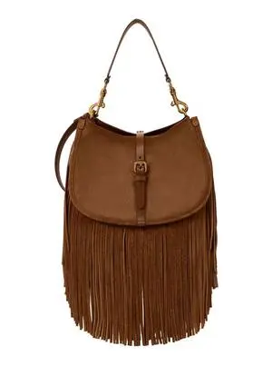 Etro ETRO Suede Shoulder Bag With Leather Details Cream