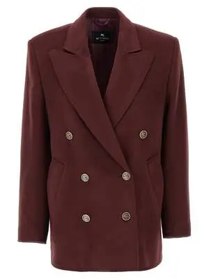 Etro Double-breasted Wool And Cashmere Blazer - Multicolor