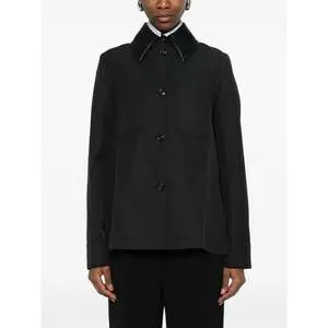 Sportmax Cotton Blend Oversized Jacket With Pleated Hem - Black