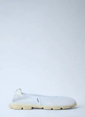 Miu Miu Mesh Slip-on Flats - White