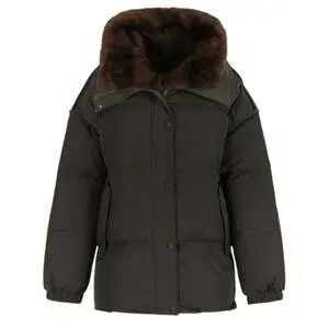 YVES SALOMON Down Puffer Jacket With Fur Collar