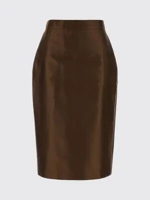 Max Mara Cotton And Silk Blend Skirt - Brown