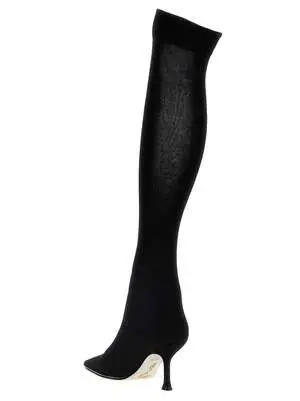 Rene Caovilla Sock Boots With Rhinestone Appliqu