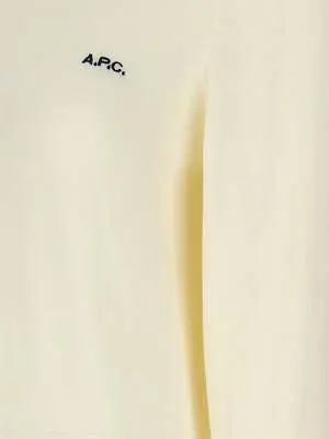 A.p.c. Victoria Crew Neck Sweater With Contrast Logo Embroidery - Cream