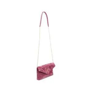 Saint Laurent Logo Plaque Chain Detailing Envelope Shoulder Bag - Pink