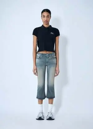 Balenciaga Cropped Distressed Denim Jeans