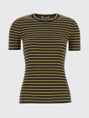 Prada Striped Knit T-shirt - Blue