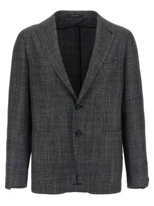 Tagliatore Check Patterned Blazer - Gray