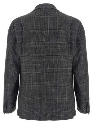 Tagliatore Check Patterned Blazer - Gray