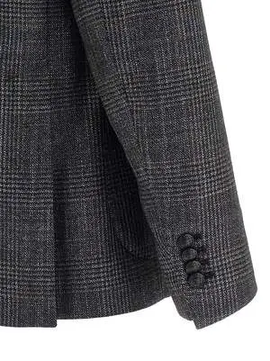 Tagliatore Check Patterned Blazer - Gray