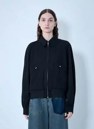 MAISON MARGIELA Zip-front Wool-blend Jacket - Black