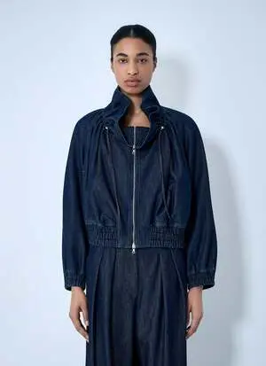 Dries Van Noten Denim High-neck Zip-up Jacket
