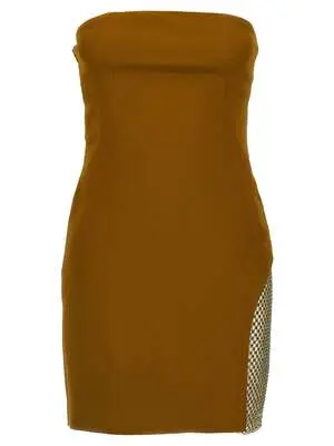 Attico Sequin Insert Off-the-shoulder Mini Dress - Green