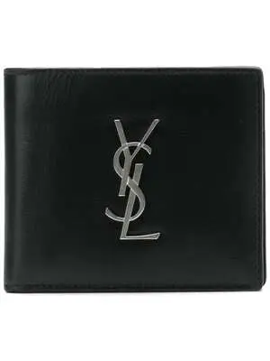 Saint Laurent Cassandre East/west Smooth Leather Wallet - Black