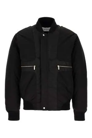 Off-White Bomber Jacket With Zipper Detail - Multicolor