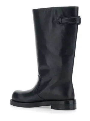 Acne Studios Leather Boots With Embossed Logo