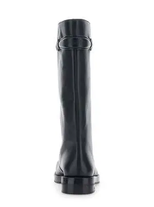 Acne Studios Leather Boots With Embossed Logo