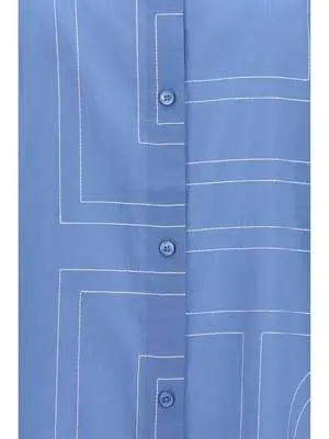 TOTEME Long Embroidered Shirt - Blue