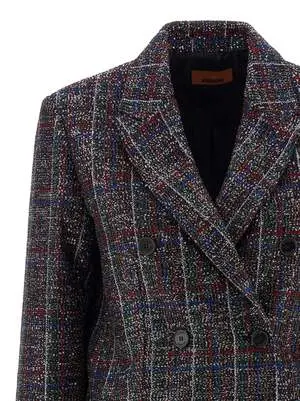 Missoni Sequin Tartan Double-breasted Blazer - Multicolor