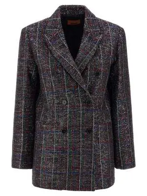 Missoni Sequin Tartan Double-breasted Blazer - Multicolor