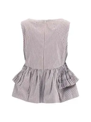 Dries Van Noten Striped Ruffled Peplum Top - Multicolor