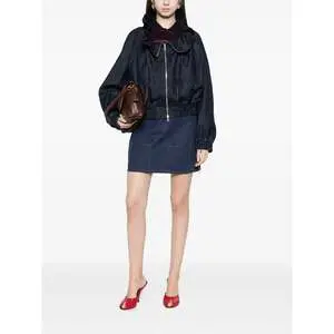 Fendi A-line Skirt With Logo Patch
