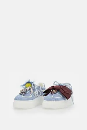 Fendi Match Denim Sneakers With Charms - Multicolor