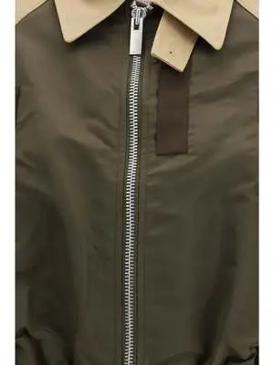 Sacai Cotton And Nylon Bomber Jacket - Green