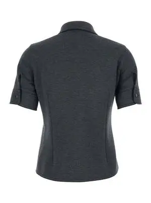 Gucci Wool And Cotton Blend Shirt With Pointed Collar - Gray