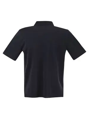 Herno Cotton Jersey Polo Shirt With Open Collar - Blue